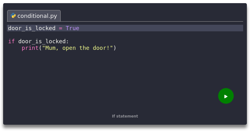 If Statement Python 3 Code Example Crumb sh