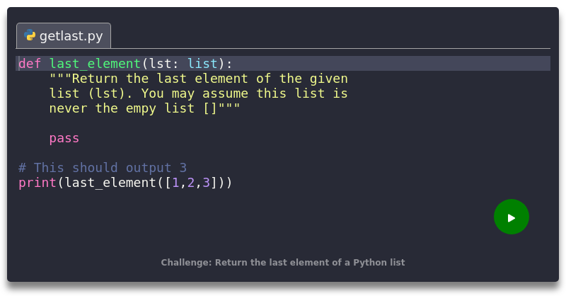 Return The Last Element Of A Python List Python 3 Code Example Crumb sh